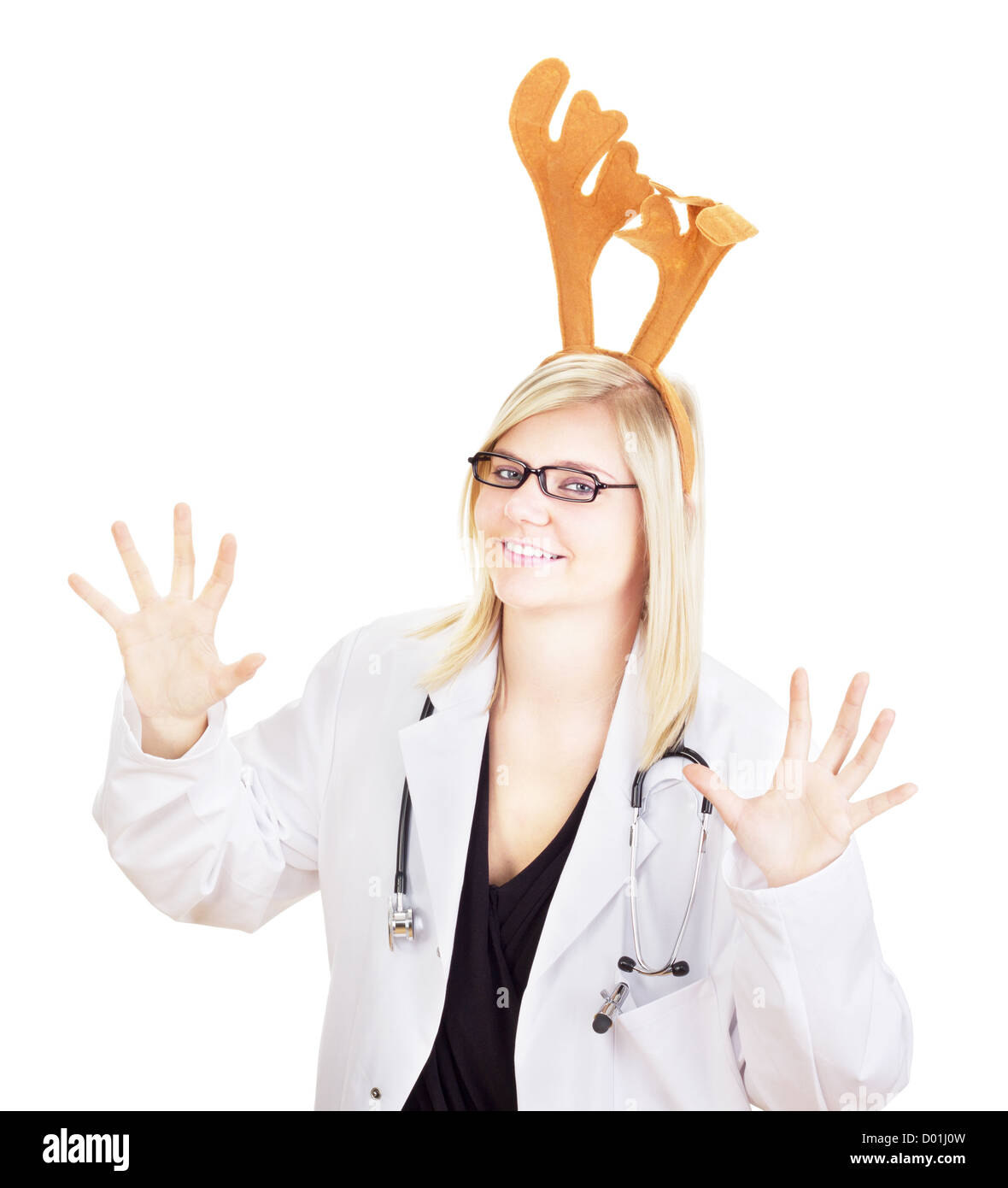 Medical doctor with a deer head Stock Photo - Alamy