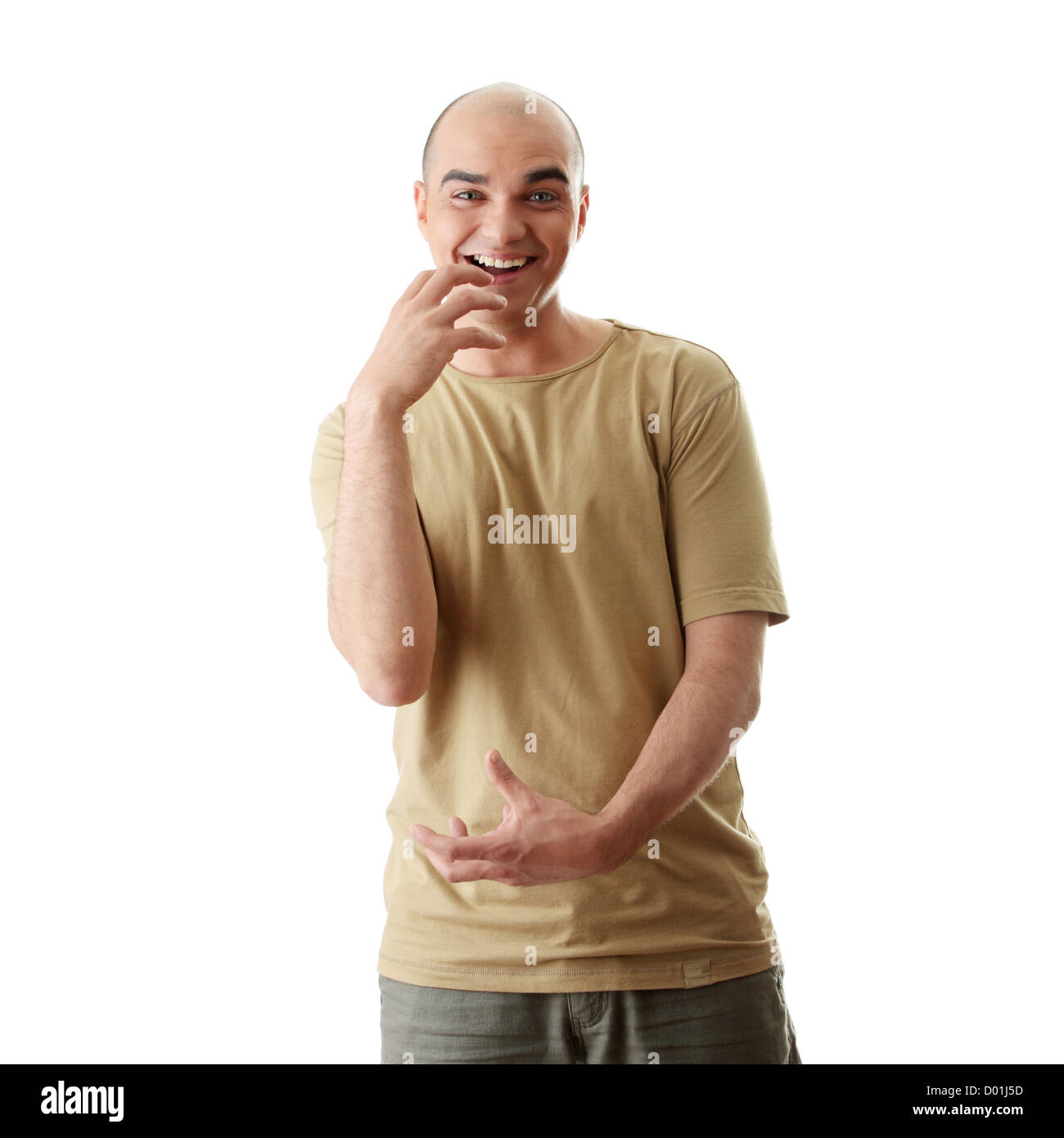 Man with happy facial expression isolated Stock Photo - Alamy
