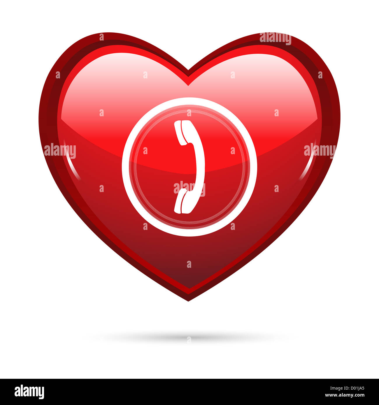 illustration of heart calling on white background Stock Photo - Alamy