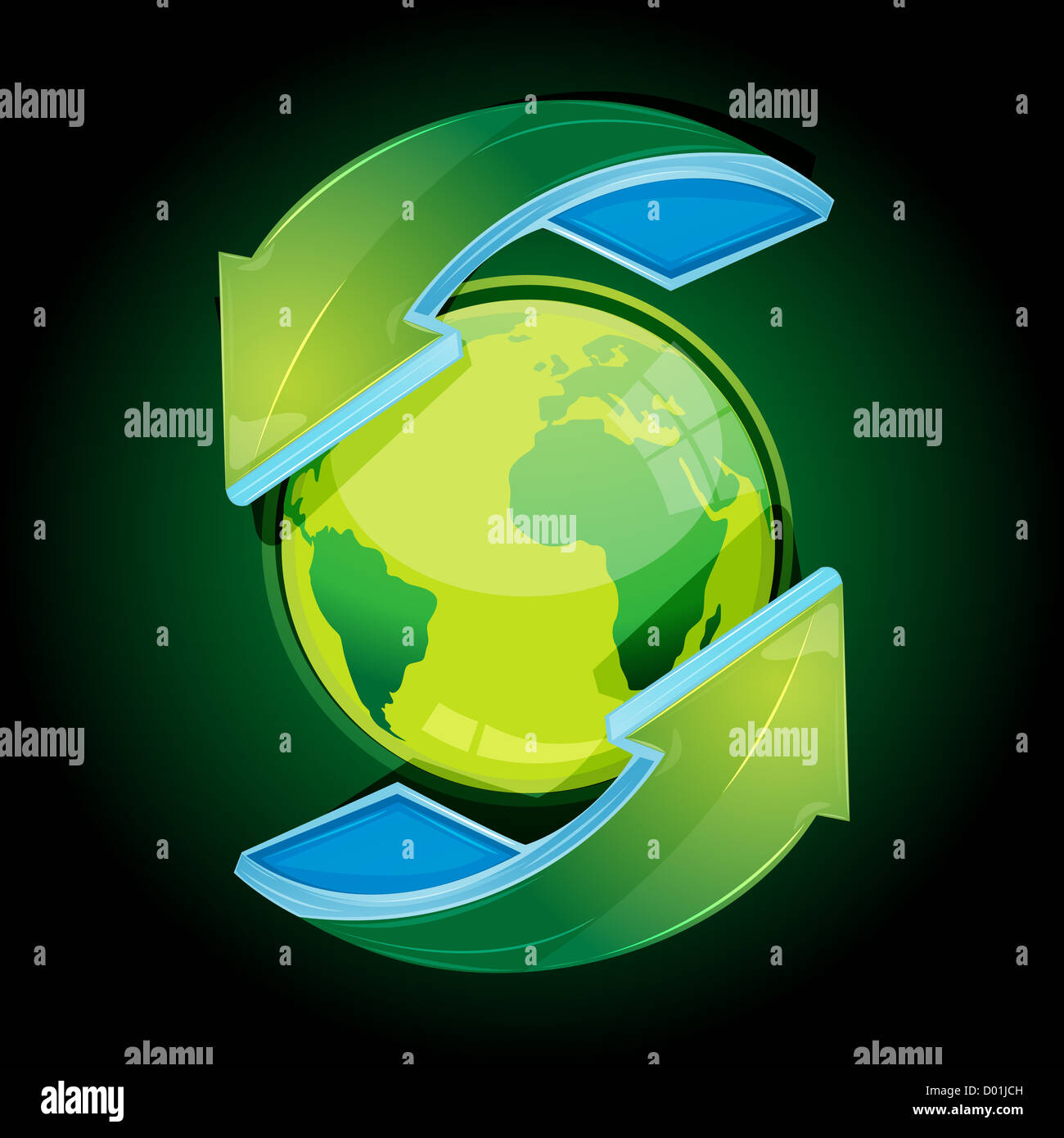 illustration of recycle globe on white background Stock Photo - Alamy