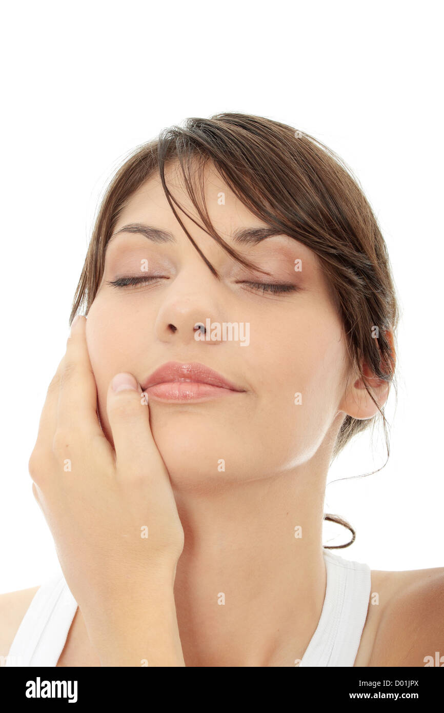 Beautiful health woman face Stock Photo - Alamy