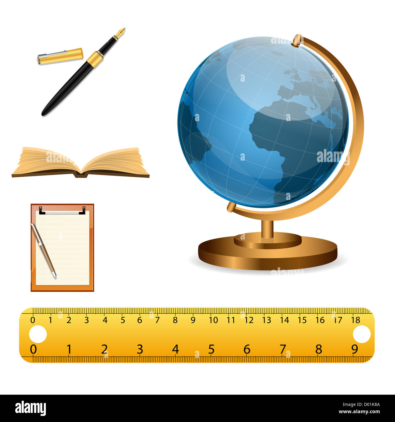 illustration of study icons on white background Stock Photo - Alamy