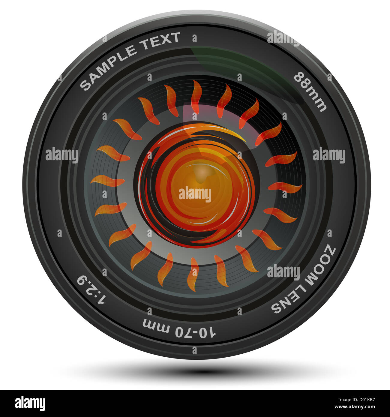 illustration of camera with sun on white background Stock Photo - Alamy