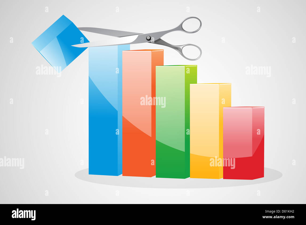 illustration of cutting business graph on white background Stock Photo ...