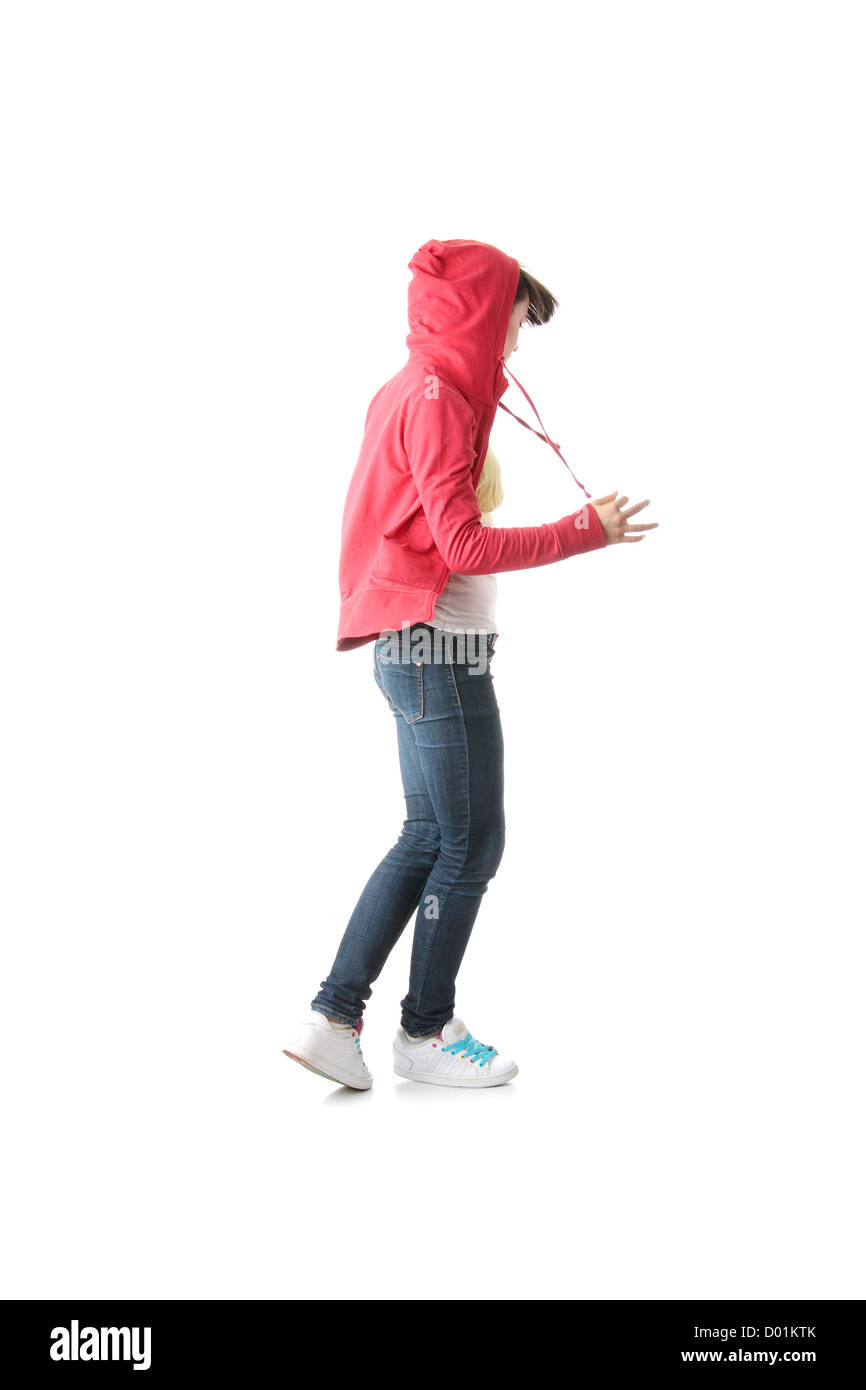 Young pop dancer, isolated on white background Stock Photo - Alamy