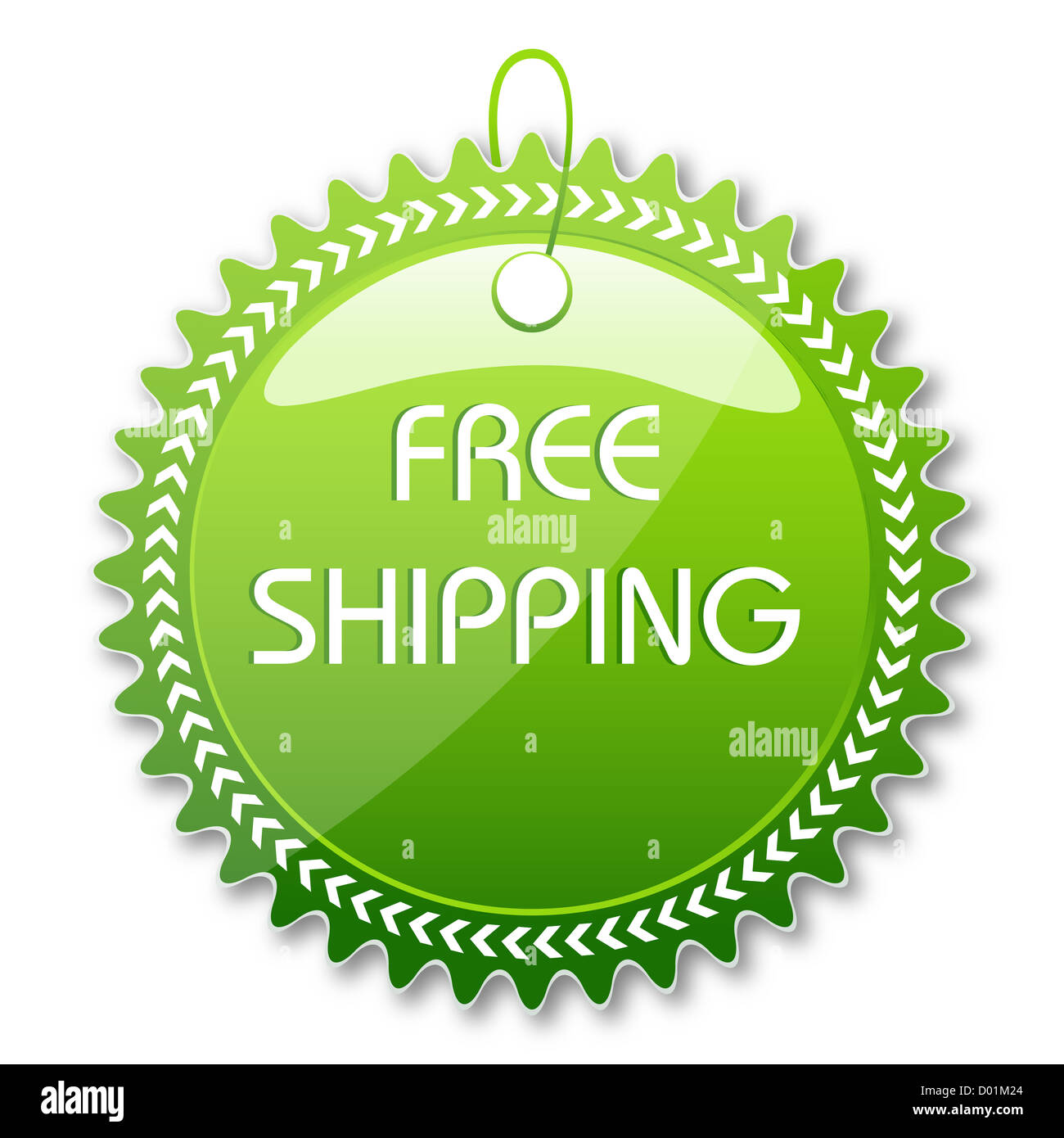 illustration of free shipping tag on white background Stock Photo - Alamy