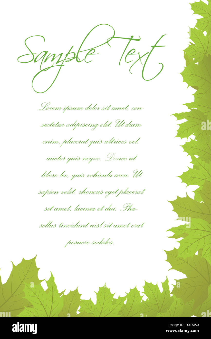 illustration of nature card on white background Stock Photo - Alamy