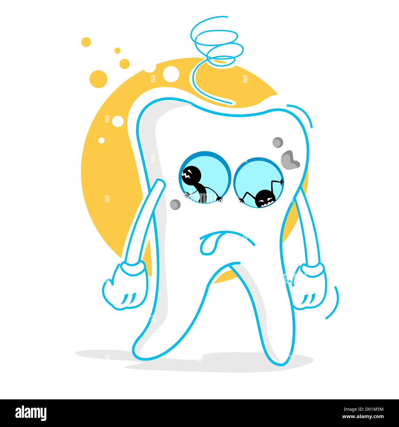 illustration of sad teeth on white background Stock Photo - Alamy