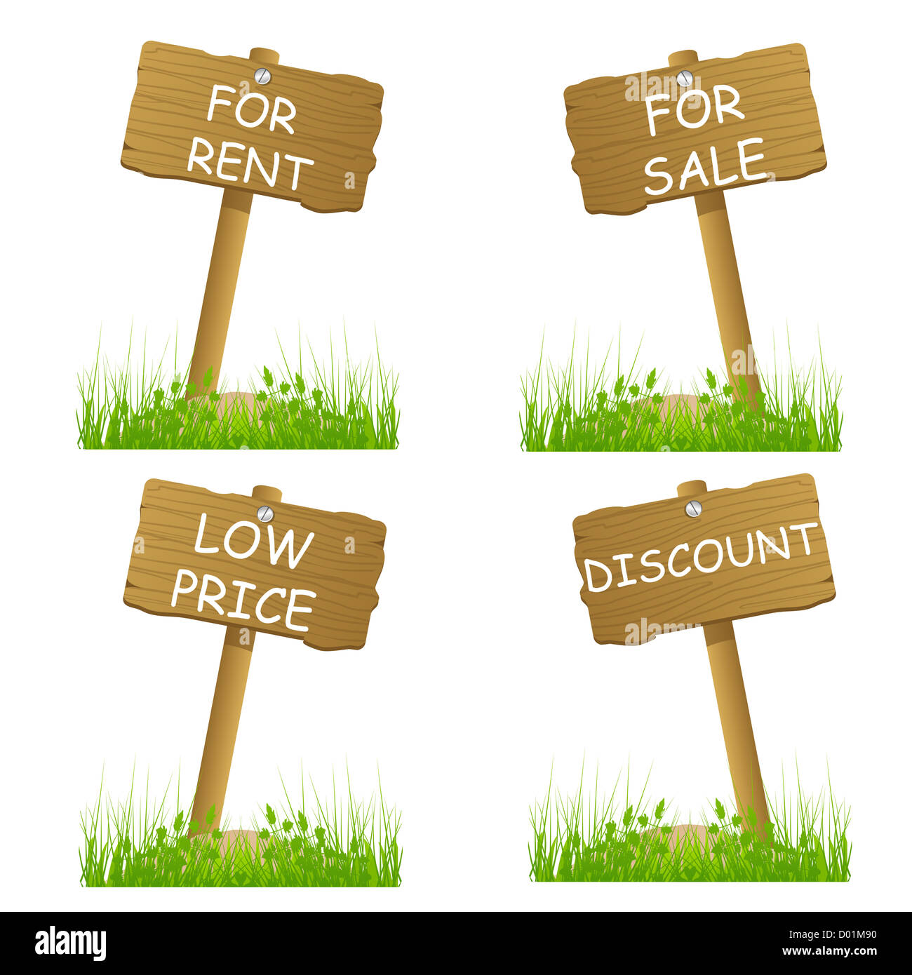illustration of advertisement direction board on white background Stock ...