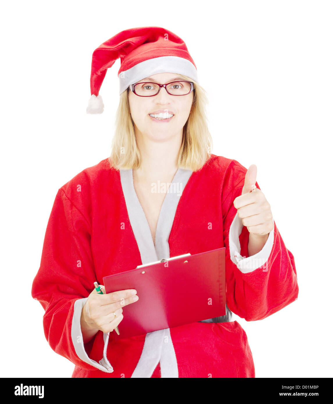 Santa claus with clipboard Stock Photo - Alamy