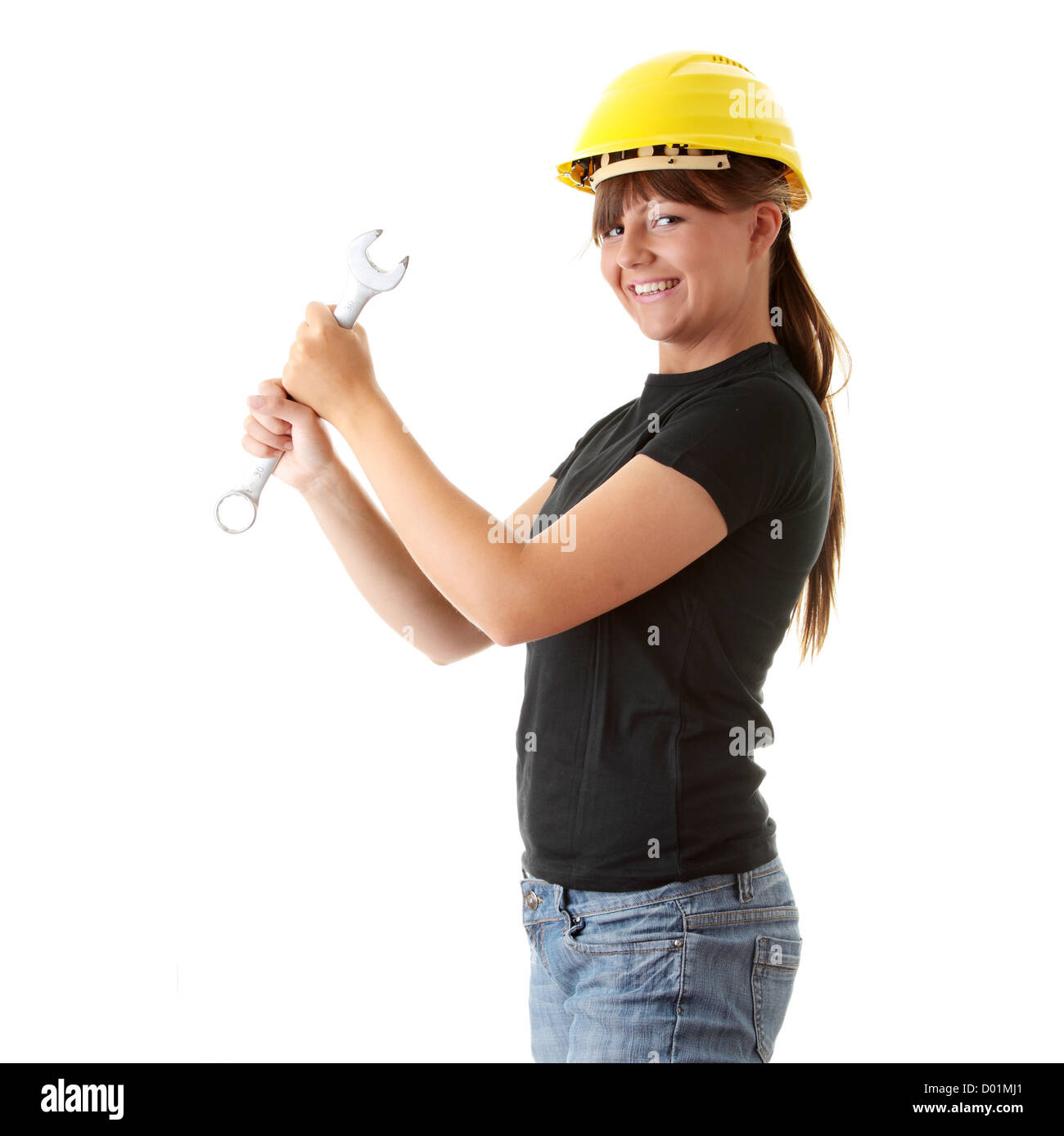 Young woman builder Stock Photo - Alamy