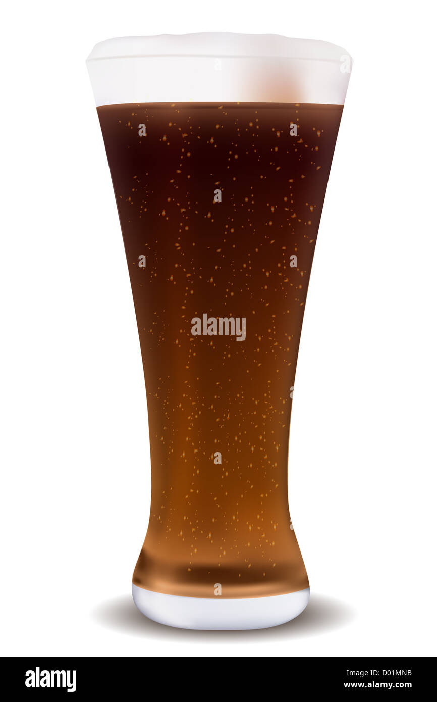 illustration of beer glass on isolated background Stock Photo - Alamy