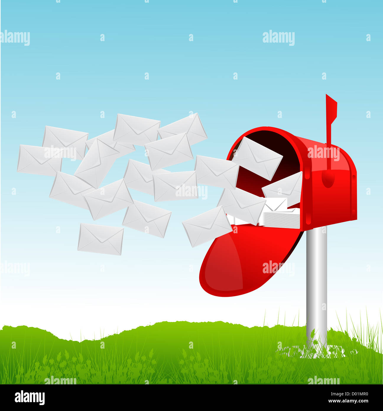illustration of letterbox with letters Stock Photo - Alamy