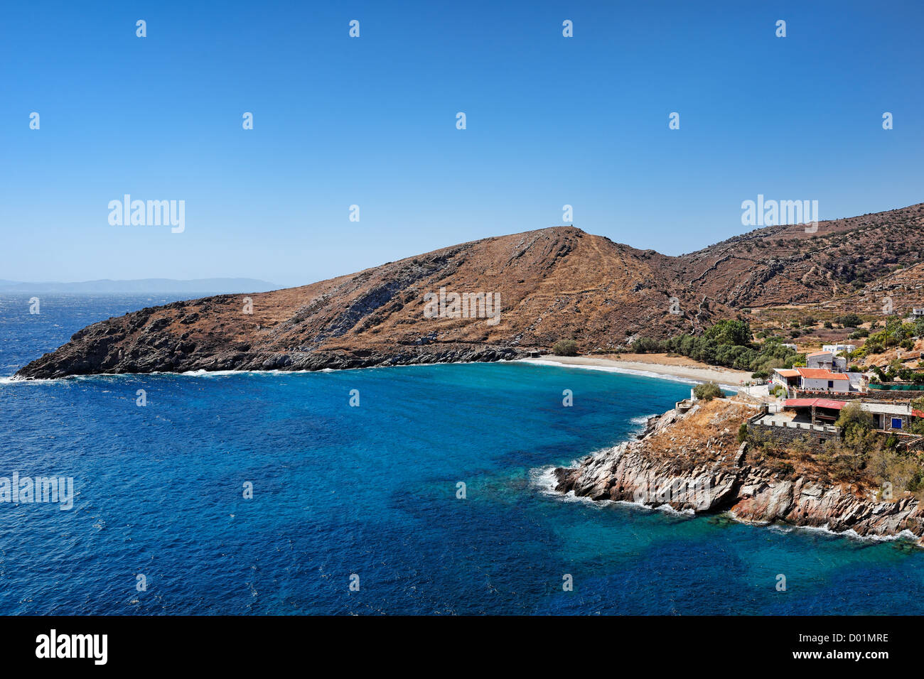 Orkos has perfect sandy beach and crystal clear waters in Kea, Greece ...