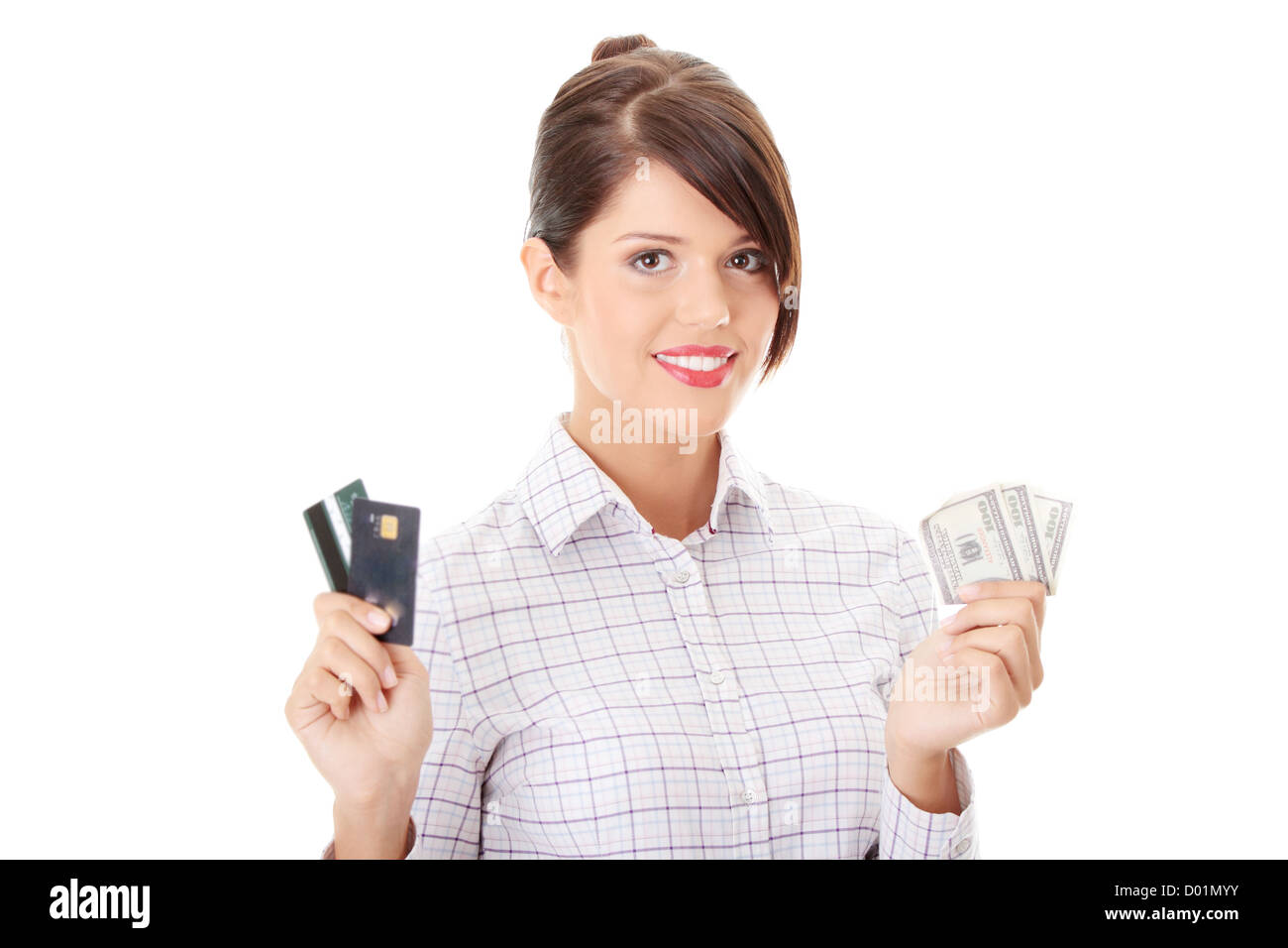 Credit card and cash Stock Photo - Alamy