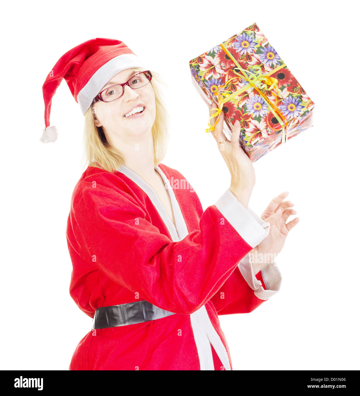Santa claus throwing gift hi-res stock photography and images - Alamy