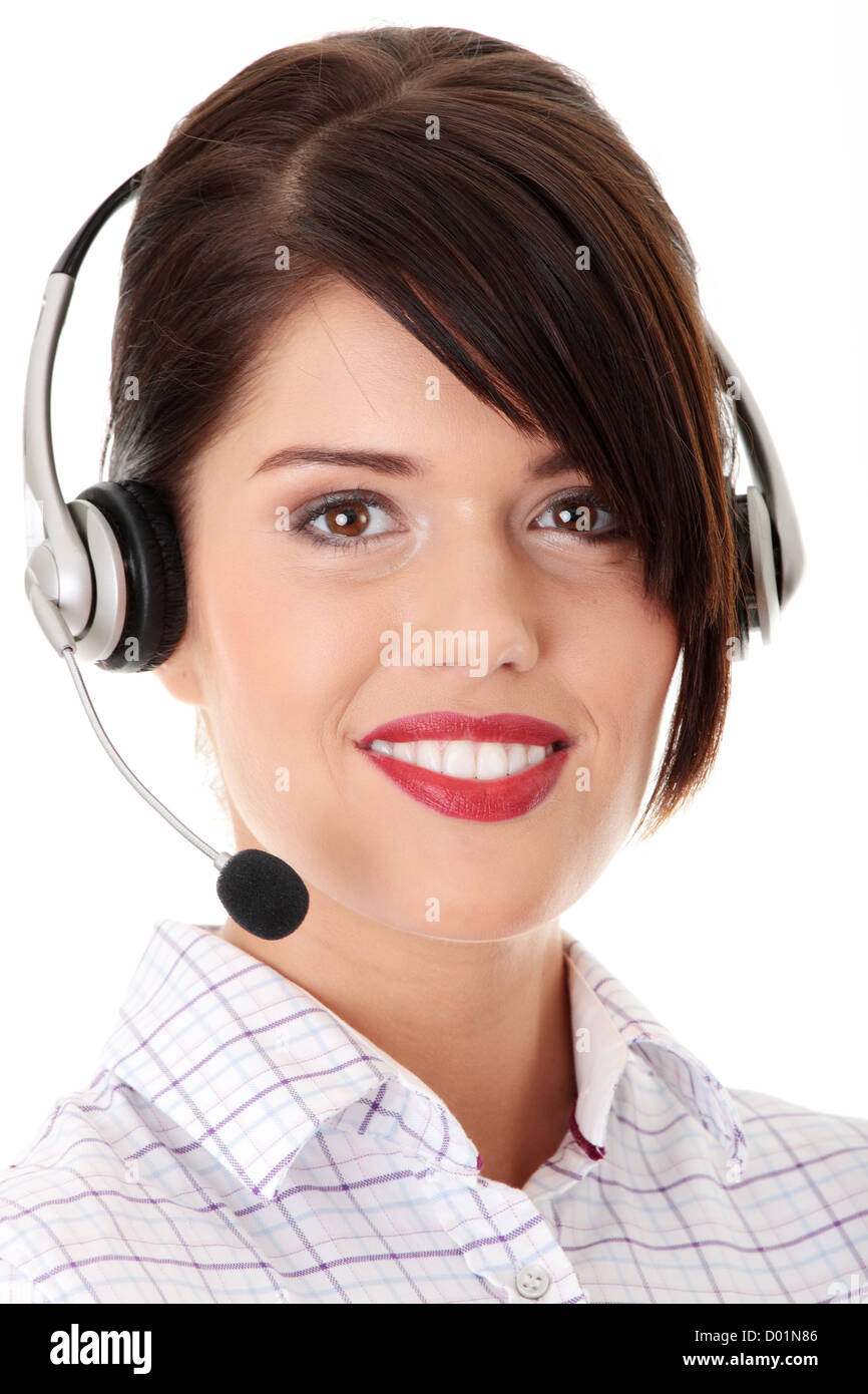 Call center woman Stock Photo - Alamy