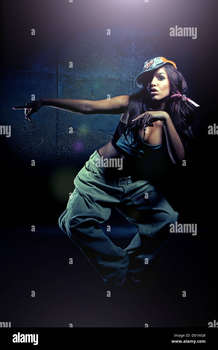 young nice girl dancing modern dances Stock Photo - Alamy