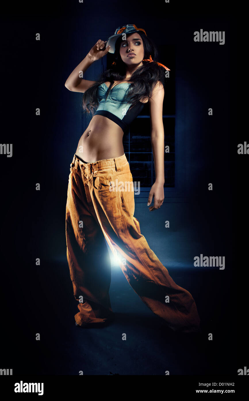young nice girl dancing modern dances Stock Photo - Alamy