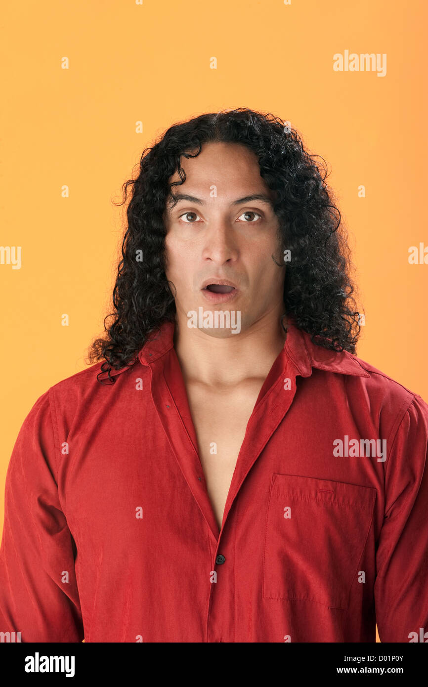 A surprised, handsome Native American man with his mouth open Stock ...