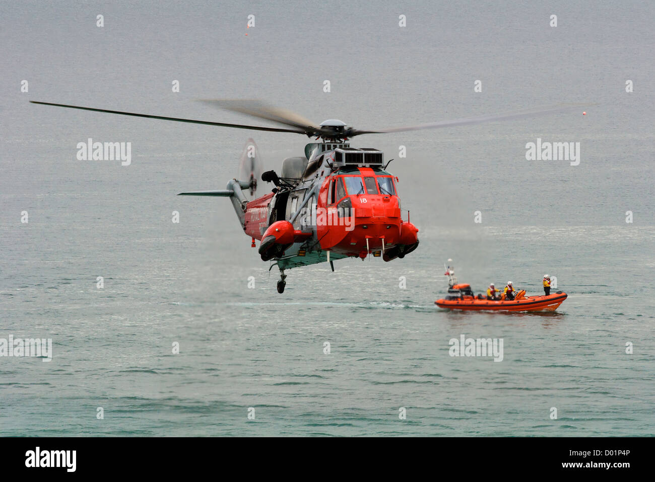 A search and rescue helicopter from RNAS Culdrose in Cornwall, England ...