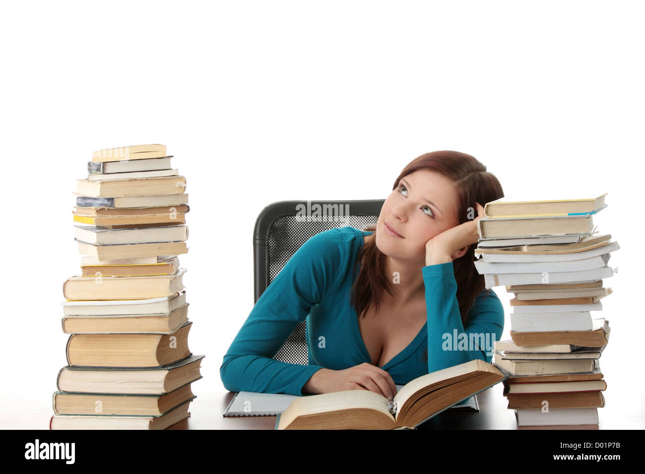 Teen girl learning Stock Photo - Alamy