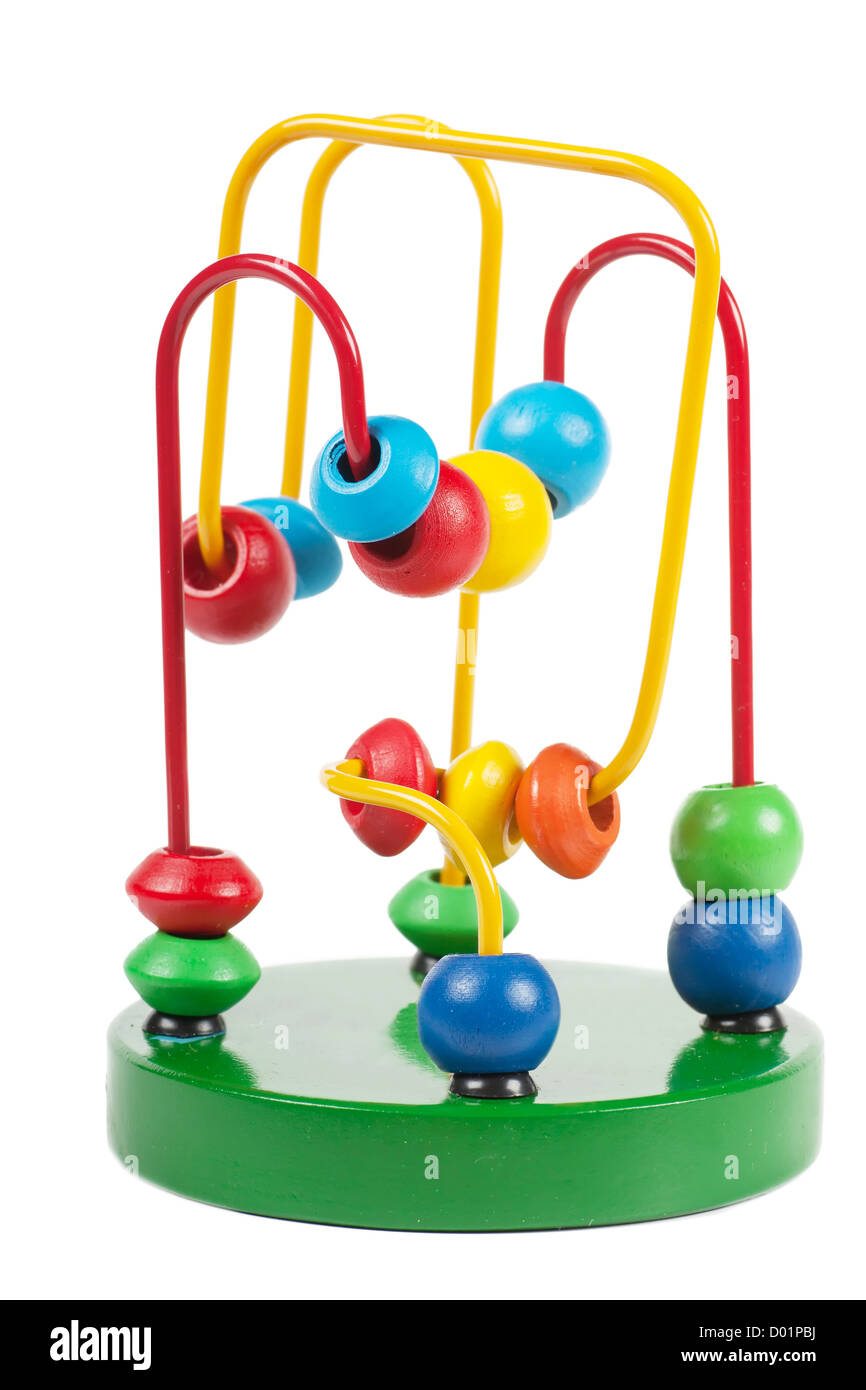 Colorful developmental toy labyrinth over white background Stock Photo ...