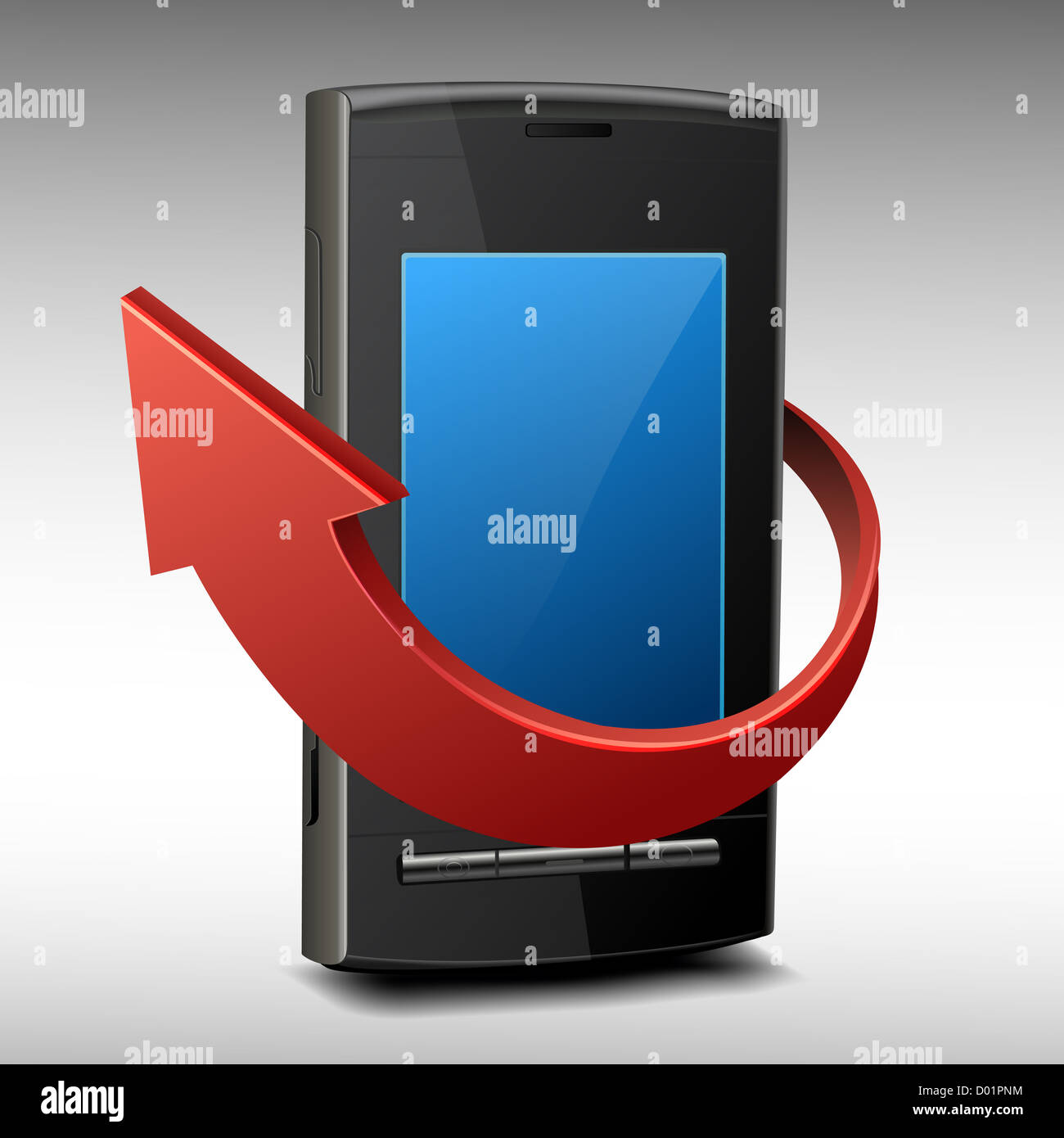 illustration of mobile with arrow Stock Photo - Alamy