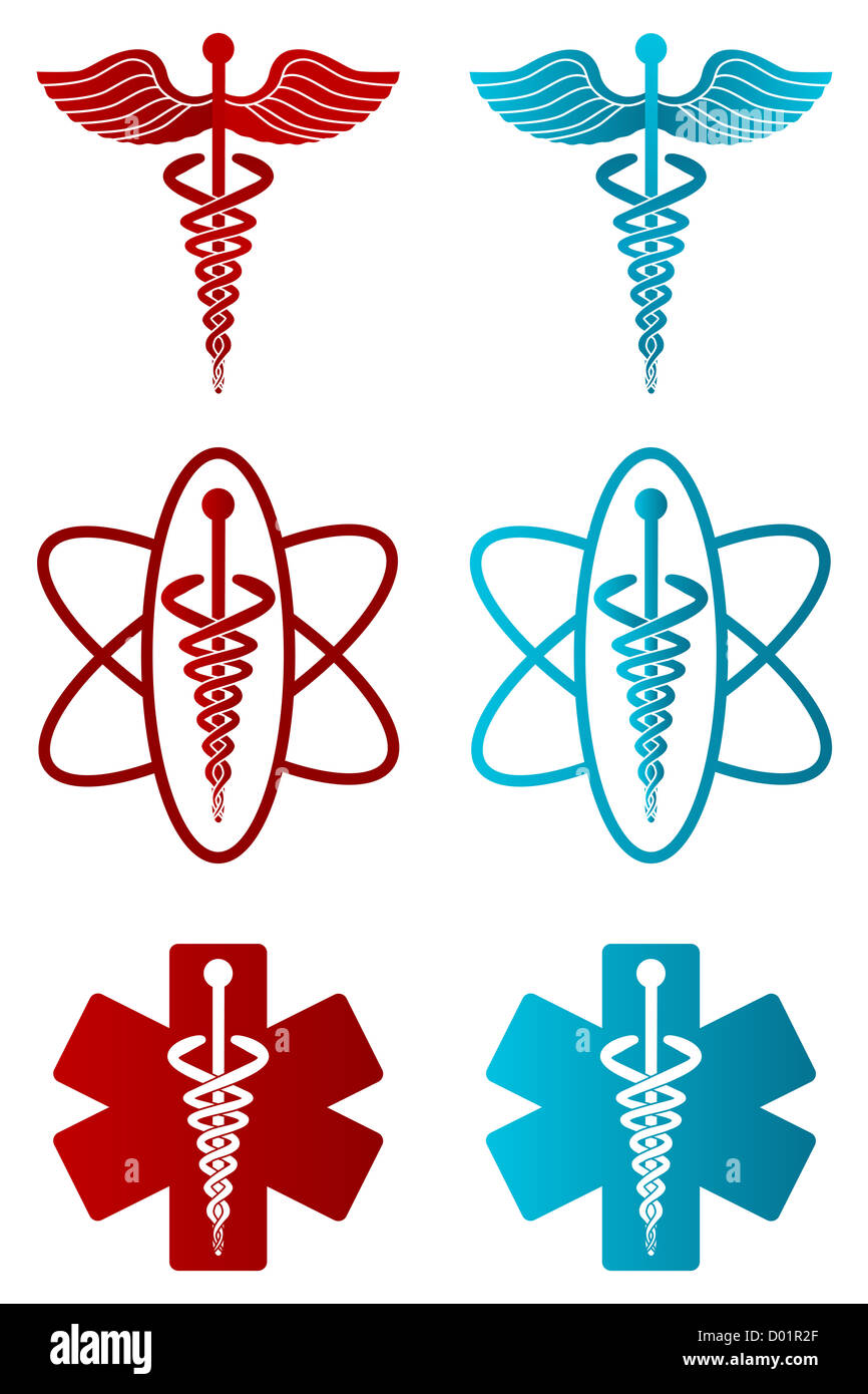 illustration of vector caduceus icons on white background Stock Photo ...
