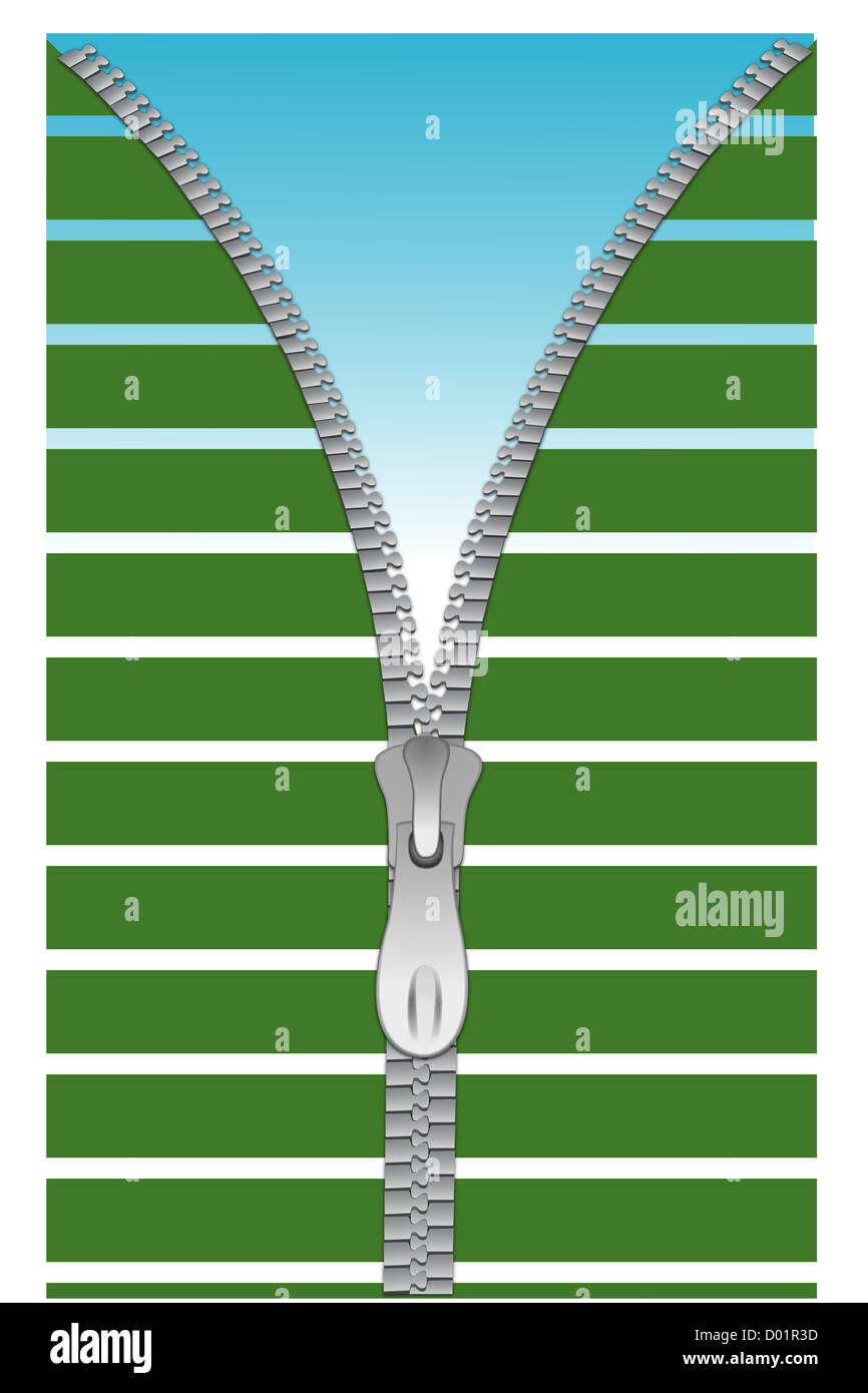 illustration of open zip on white background Stock Photo - Alamy