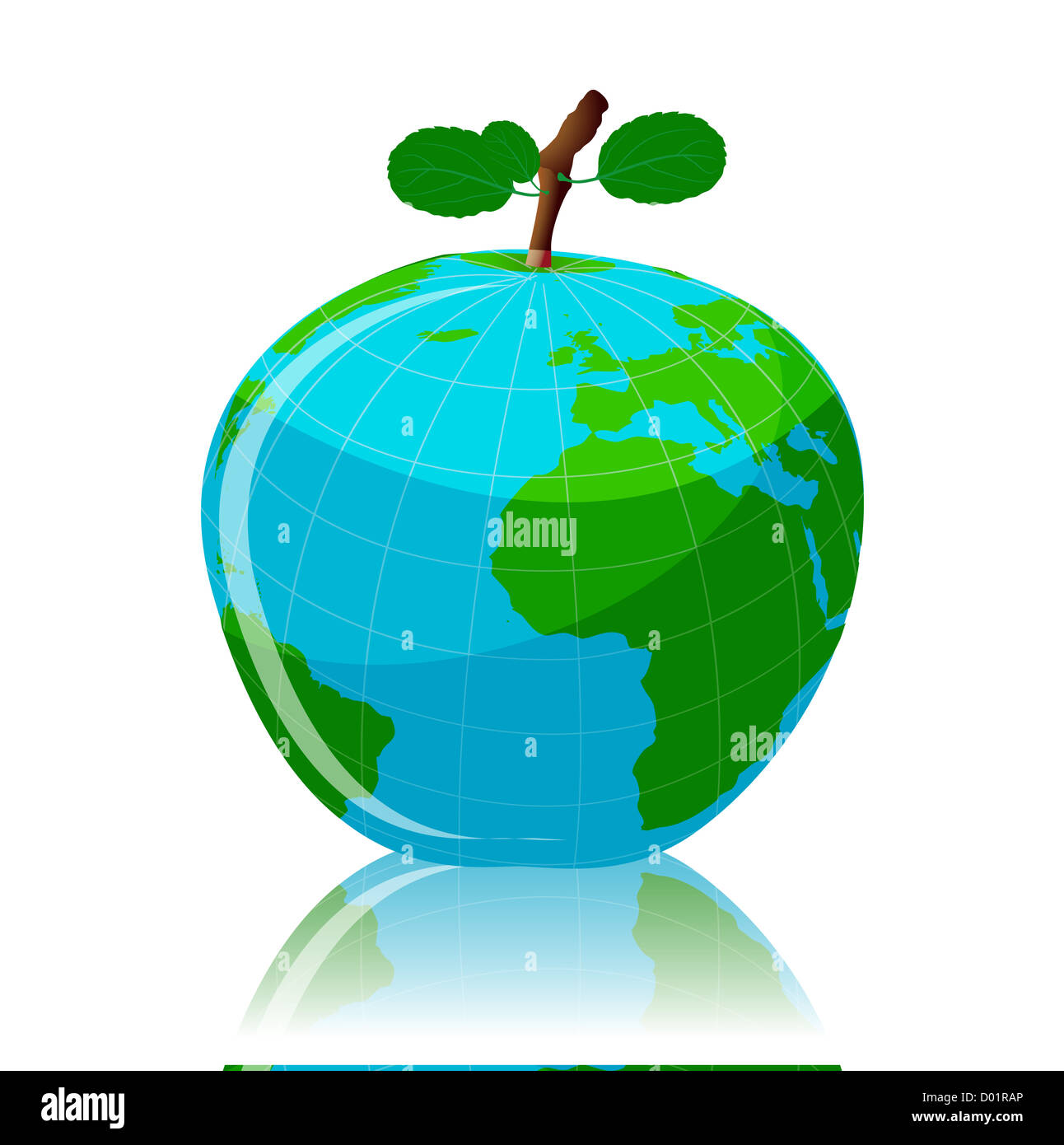 illustration of global fruit on white background Stock Photo - Alamy