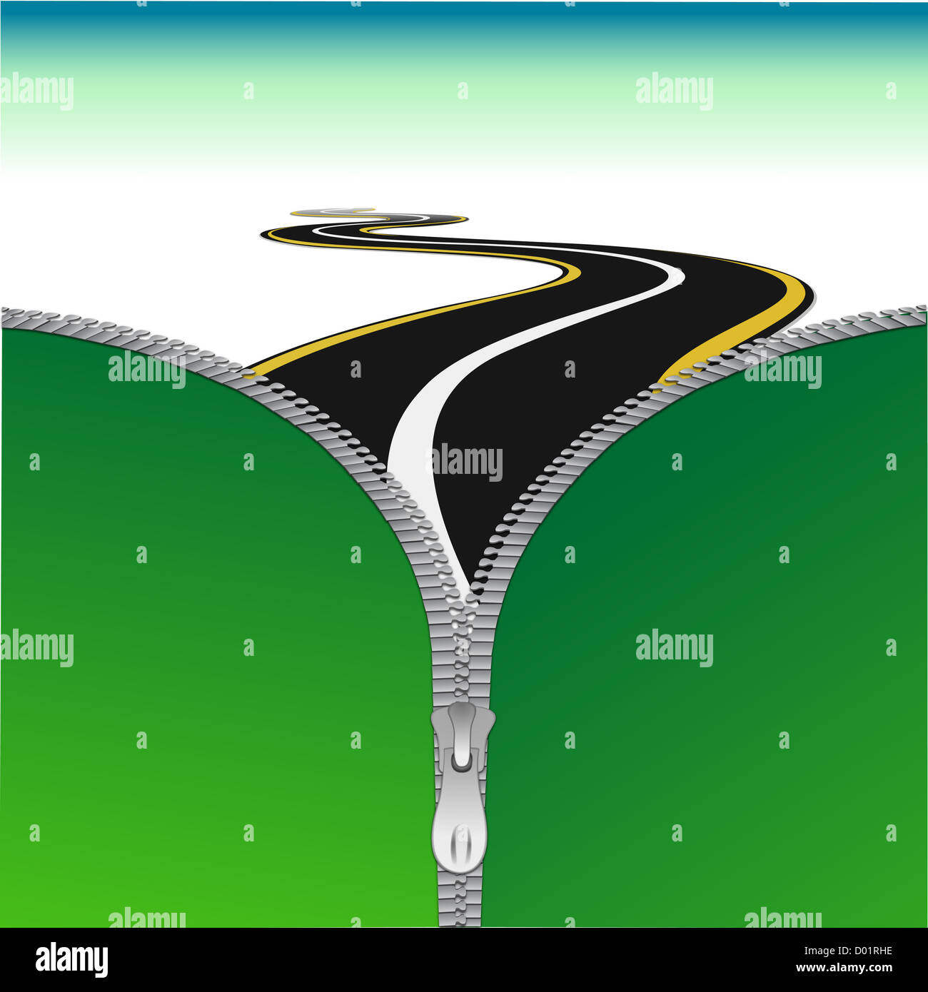 illustration of road with zip Stock Photo - Alamy