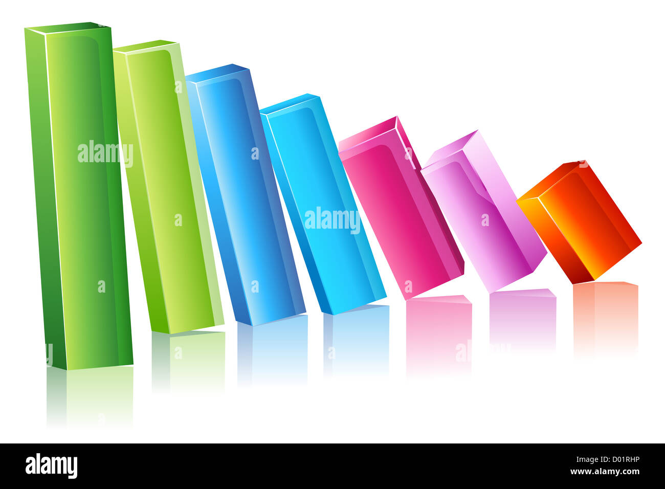 illustration of business graph on white background Stock Photo - Alamy