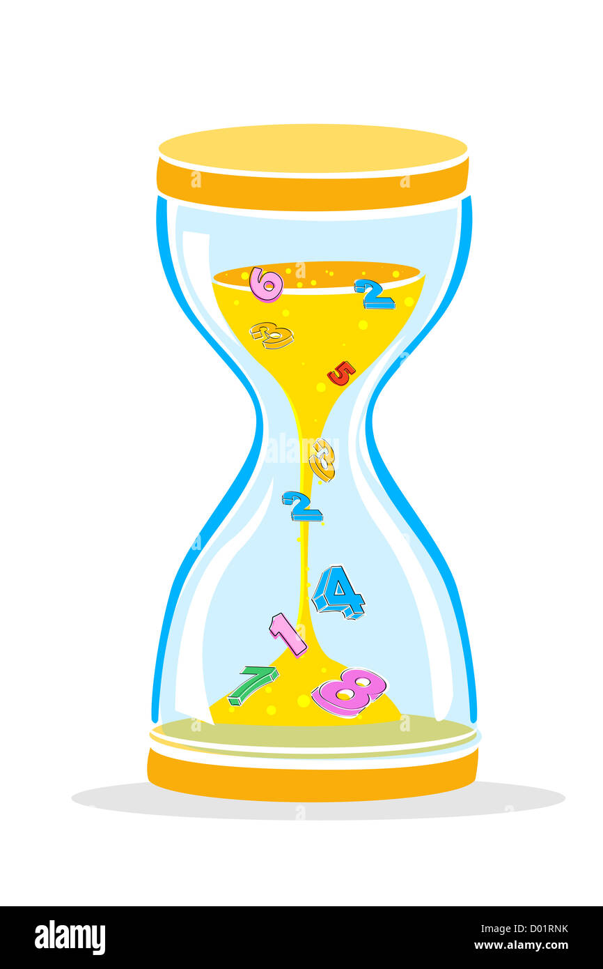 illustration of hour watch with number texts on isolated background ...