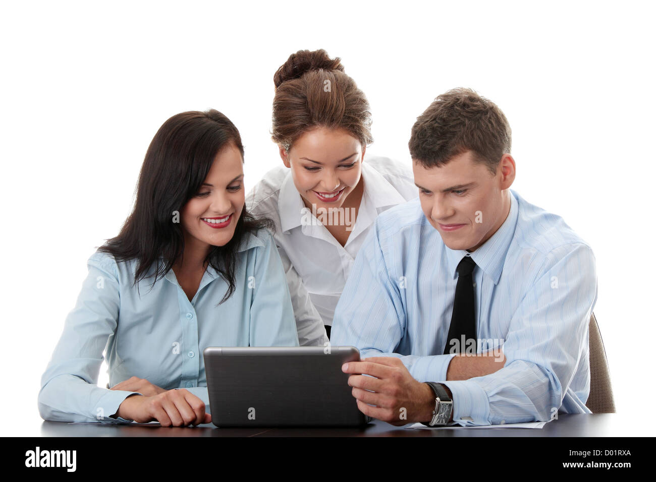 Business team working, isolated on white Stock Photo - Alamy