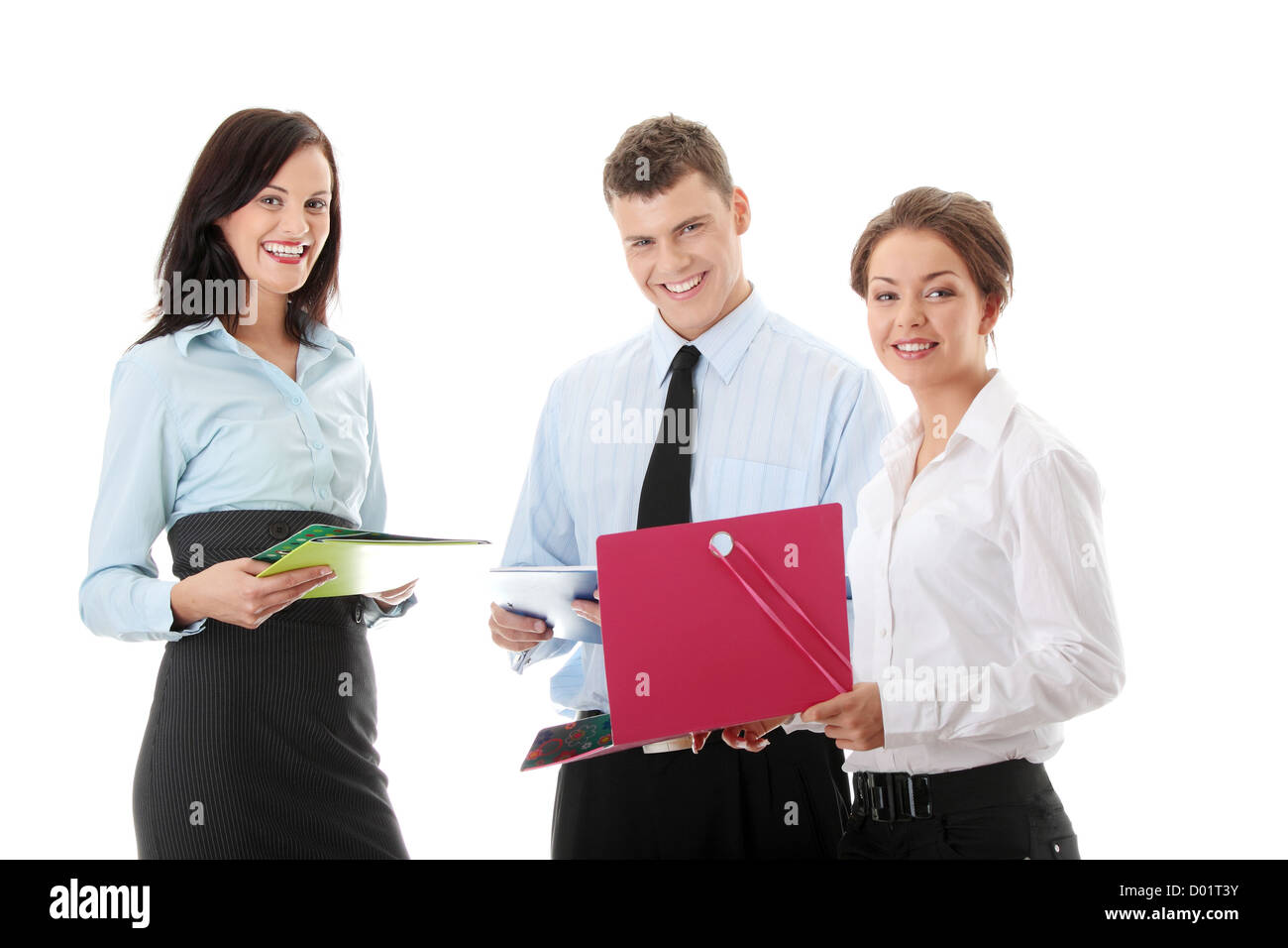 Conversation of business group. Isolated on white background, in the ...