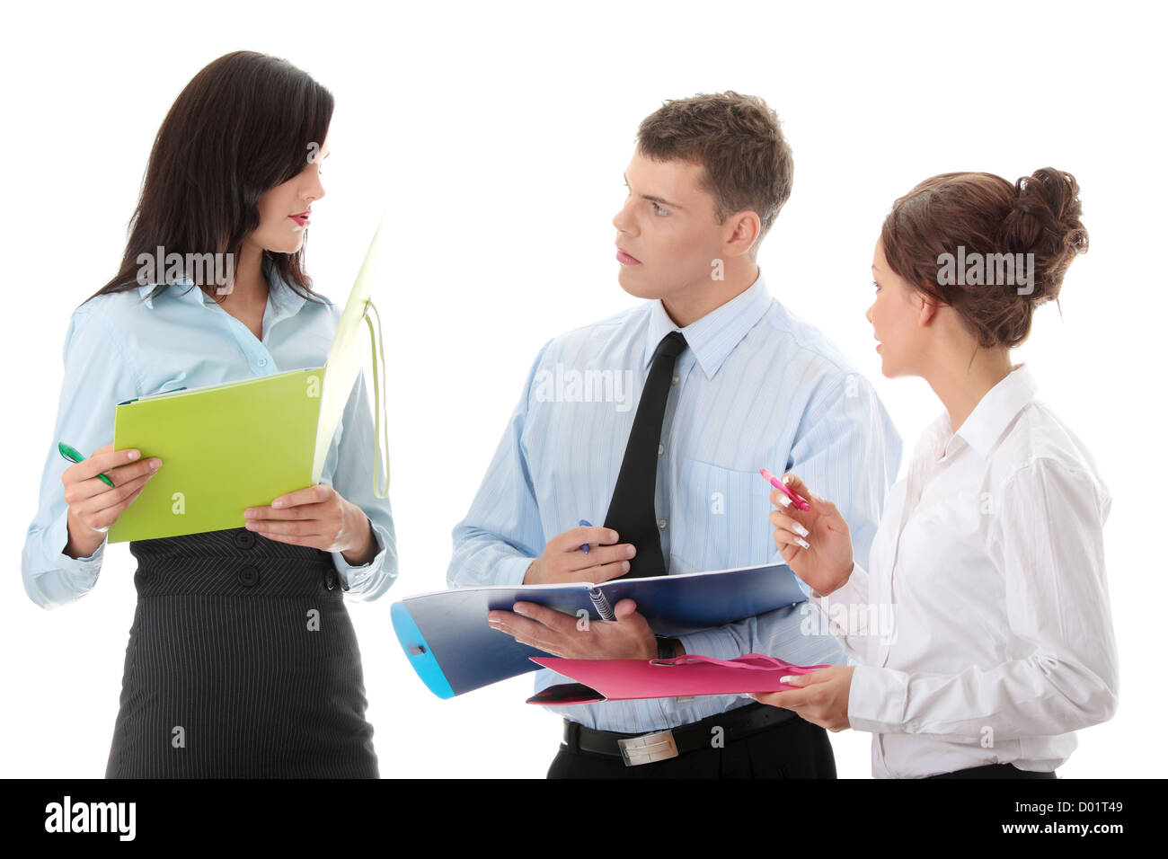 Conversation of business group Stock Photo - Alamy