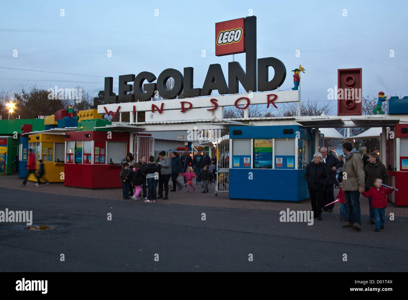 Entrance gates to Legoland theme park, Windsor, England, United Kingdom ...