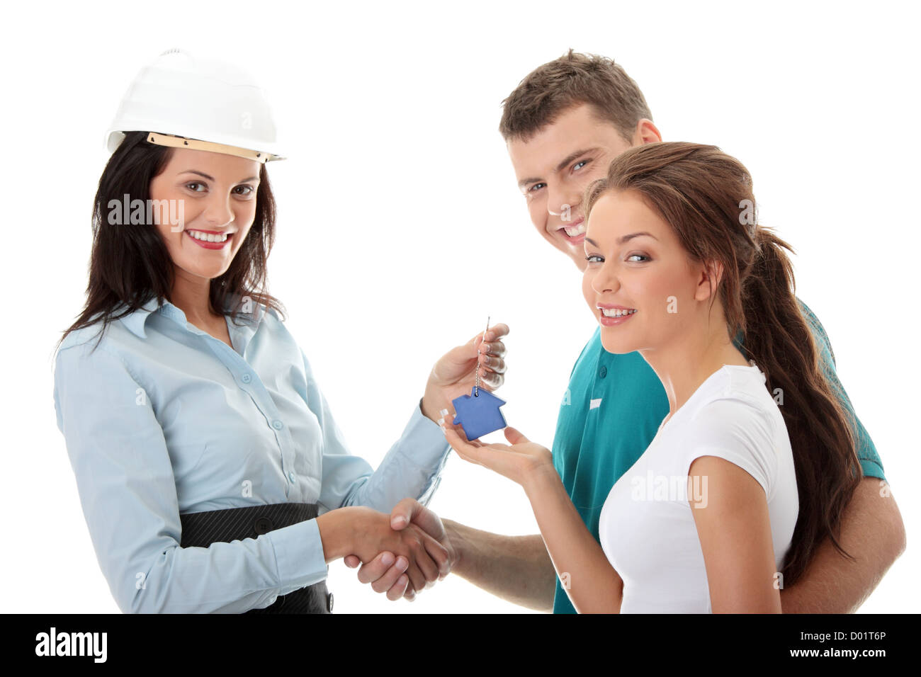 Happy business agent client Cut Out Stock Images & Pictures - Alamy