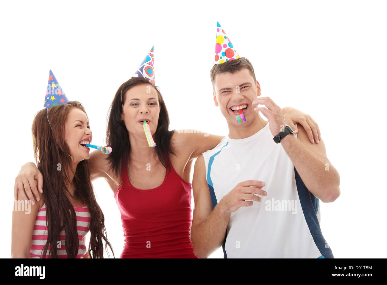 Happy three friends Stock Photo - Alamy