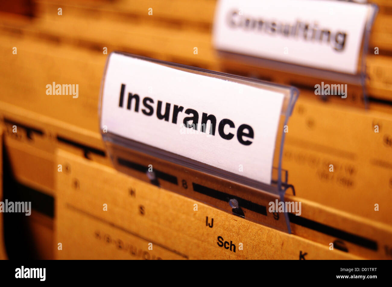 insurance word on business folder showing risk management concept Stock ...