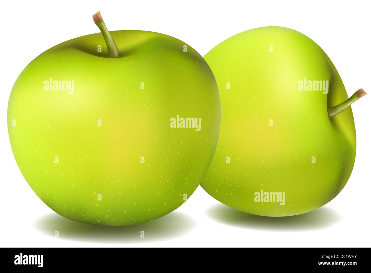 illustration of natural apples on white background Stock Photo - Alamy