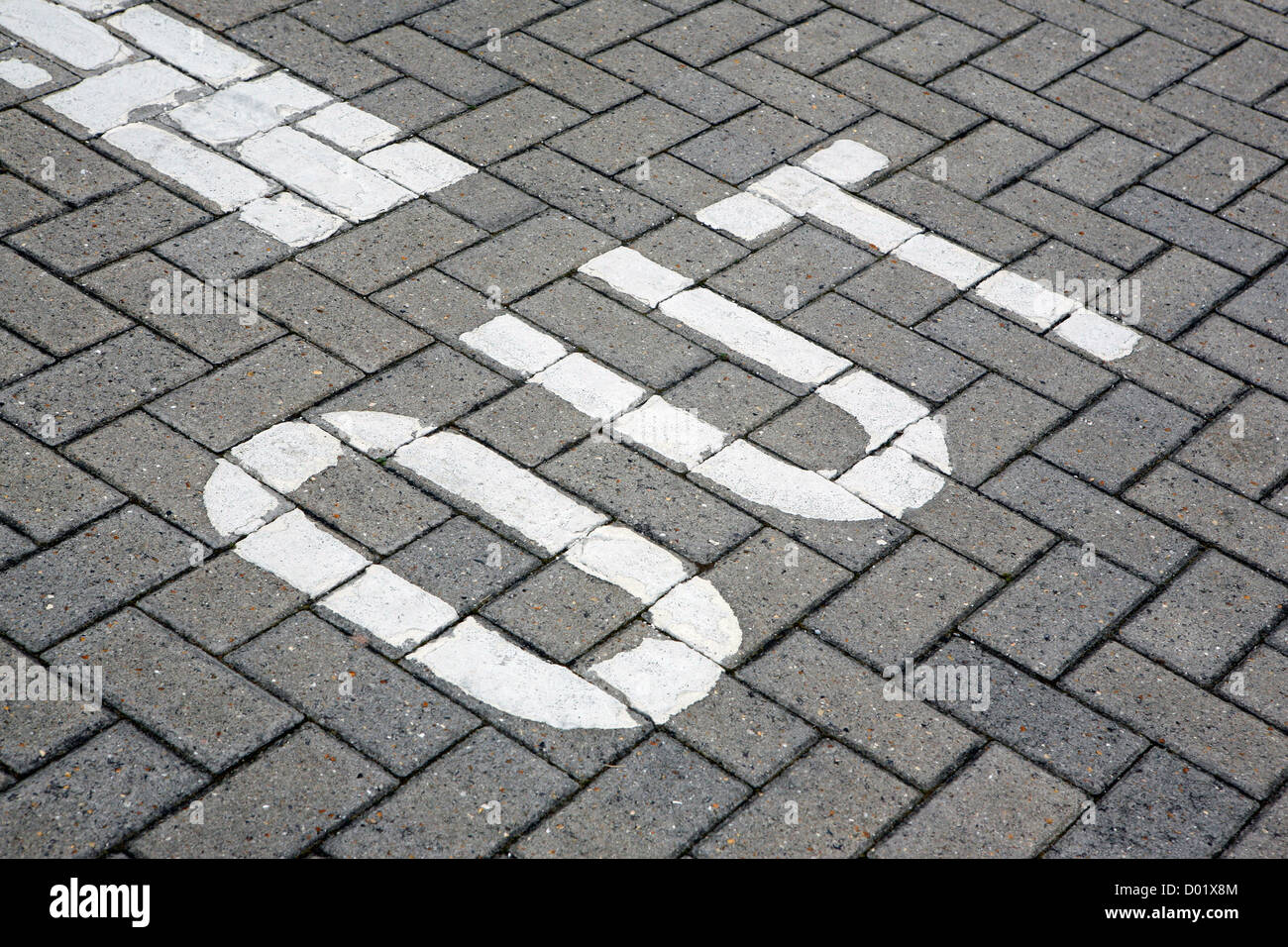 Road directions painted on the ground directing motorists out of car ...