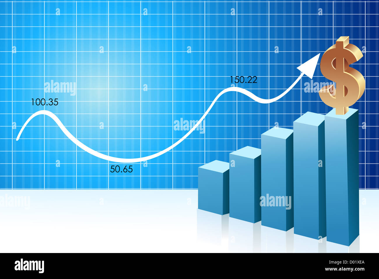 illustration of business card with graph and dollar Stock Photo - Alamy