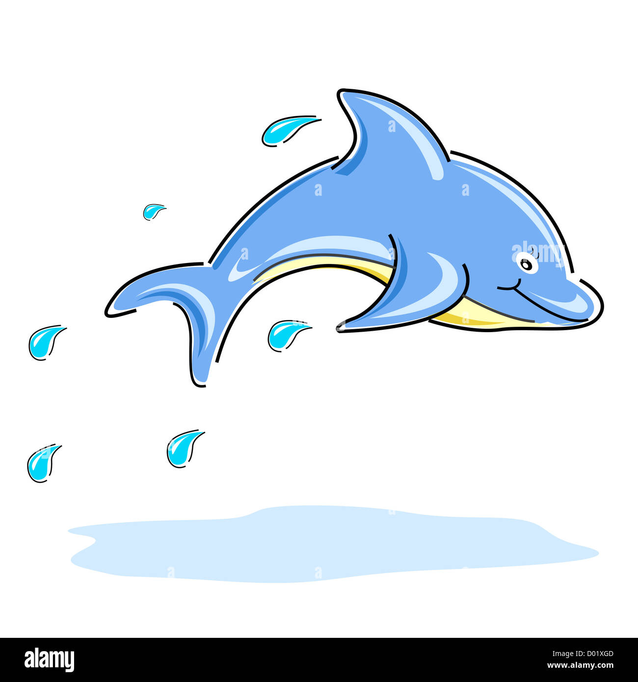 illustration of happy dolphin on white background Stock Photo - Alamy