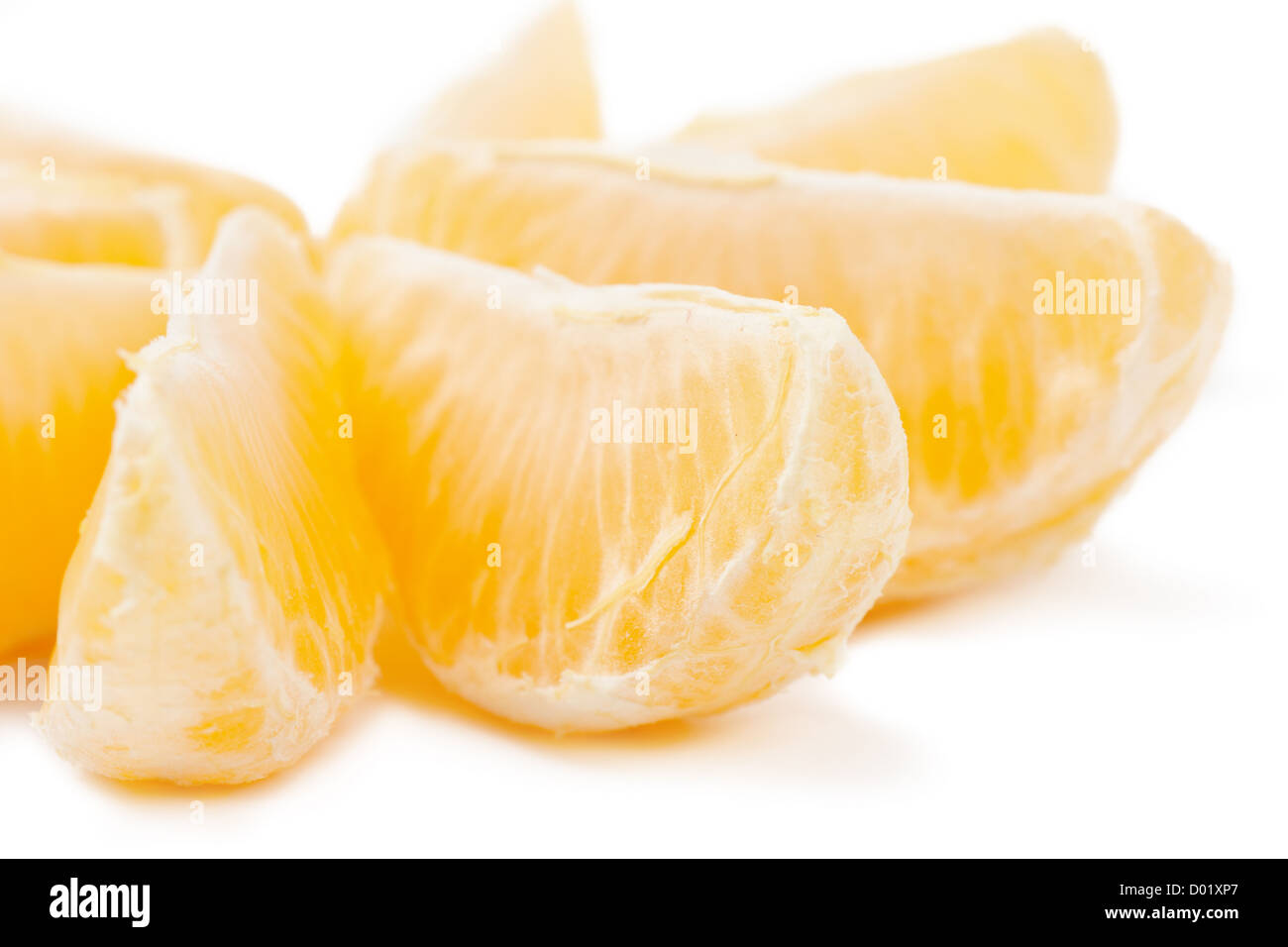 Closeup view of tangerine sections isolated on the white Stock Photo ...