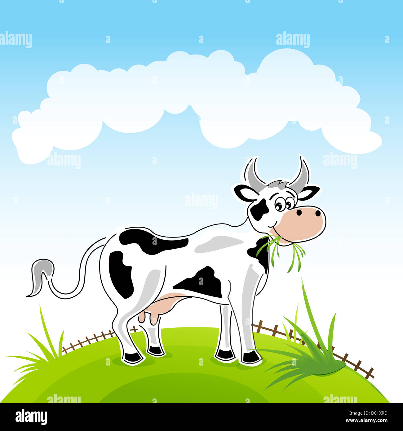 illustration of happy cow Stock Photo - Alamy