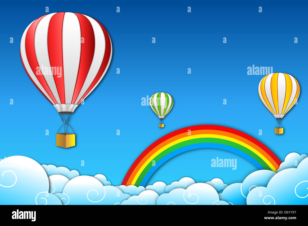 illustration of parachute with rainbow Stock Photo - Alamy