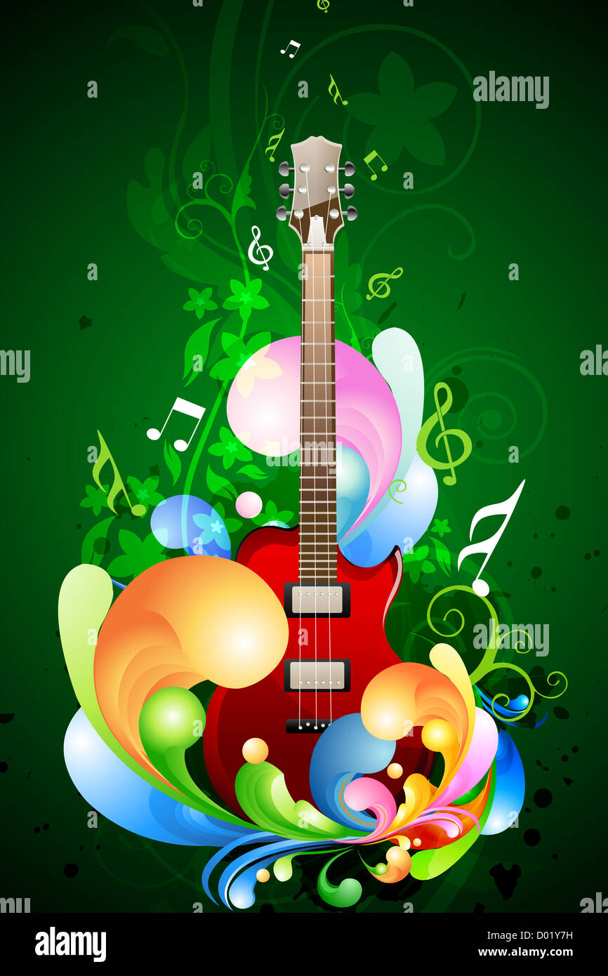 illustration of colorful music card on isolated background Stock Photo ...