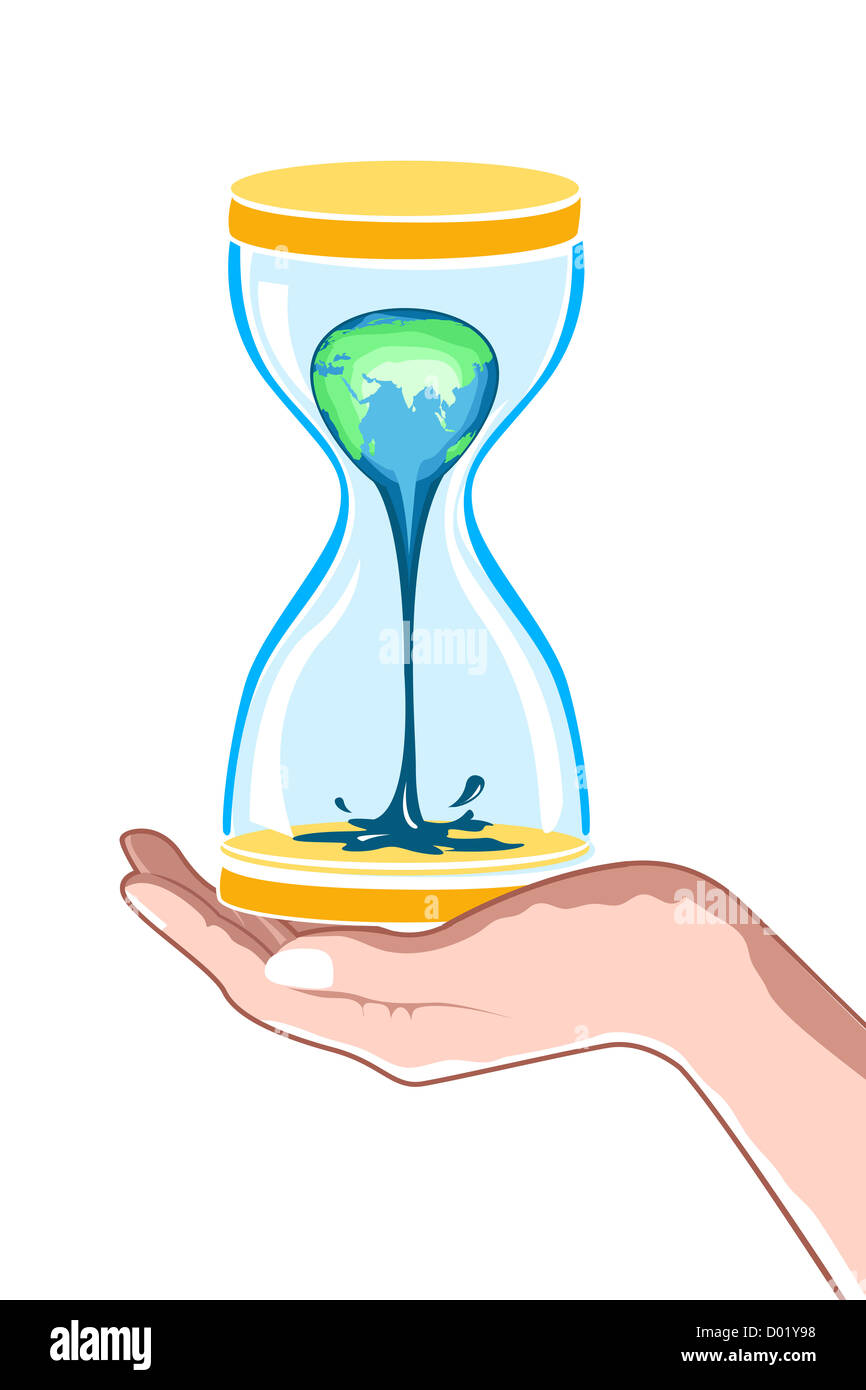 illustration of hour watch in hand on white background Stock Photo - Alamy
